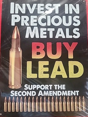 12" x 17" Tin Metal GUN & Shooting Signs: No Trespassing, Self Defense ...
