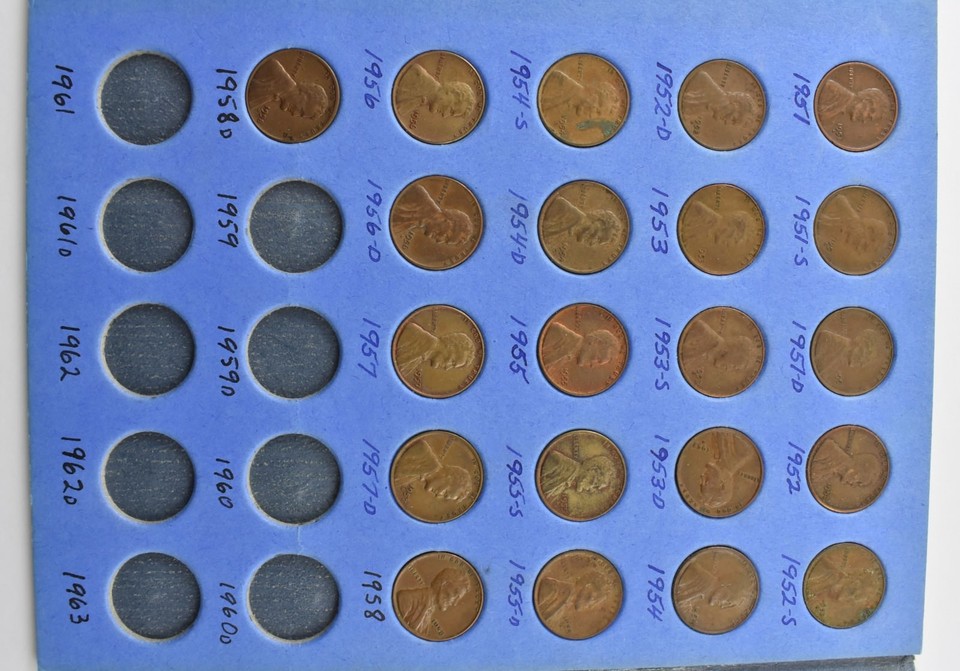 Complete 1941-1958 Lincoln Wheat Penny Cent Collection Album P D S Set ...
