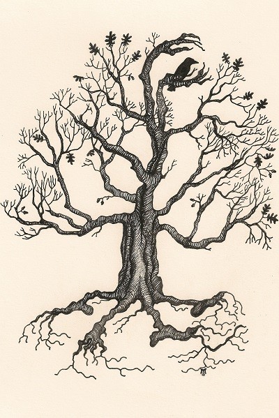 Gothic Tree Drawing