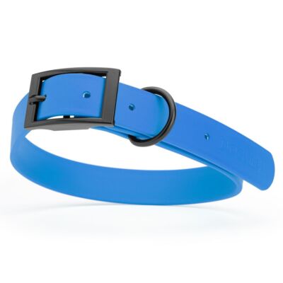 Dog Pet Waterproof Collar - W1" x L18"-22" - Cerulean Blue | eBay