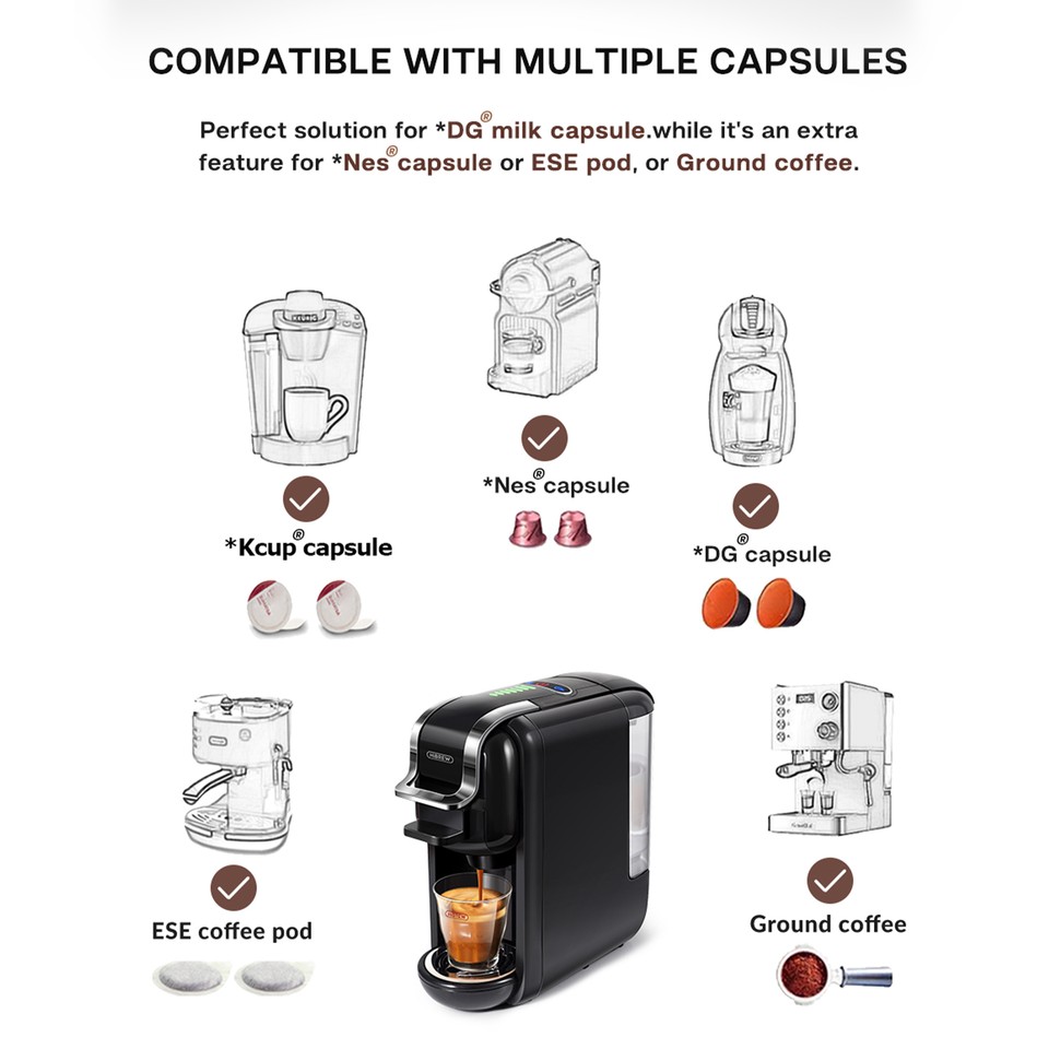 HiBREW 5 In 1 Electric Coffee Machine with 7 Selectable 19Bar I3T7 | eBay