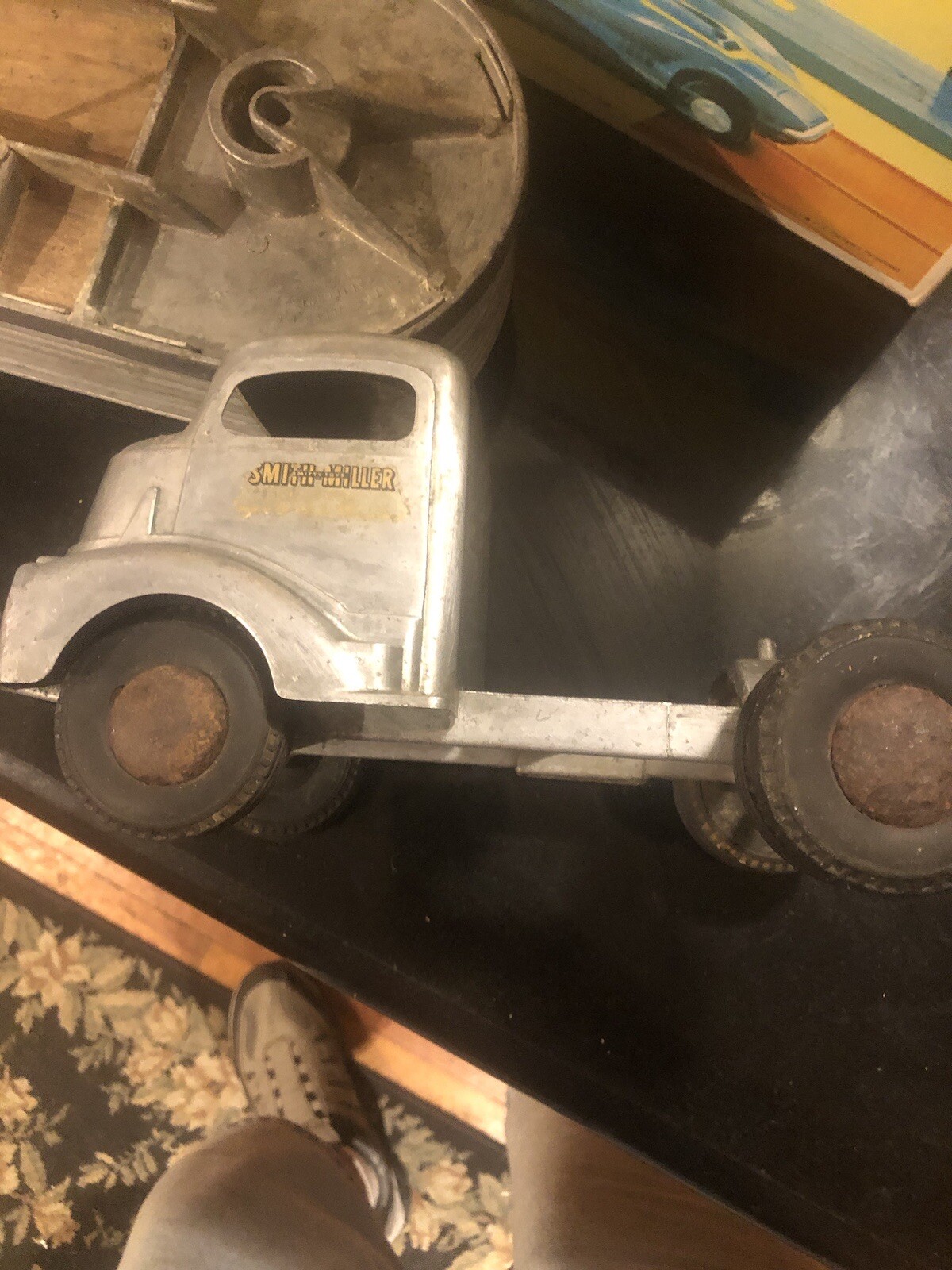 Vintage Old Smith Miller Smitty Toys Aluminum Tractor Trailer Semi ...