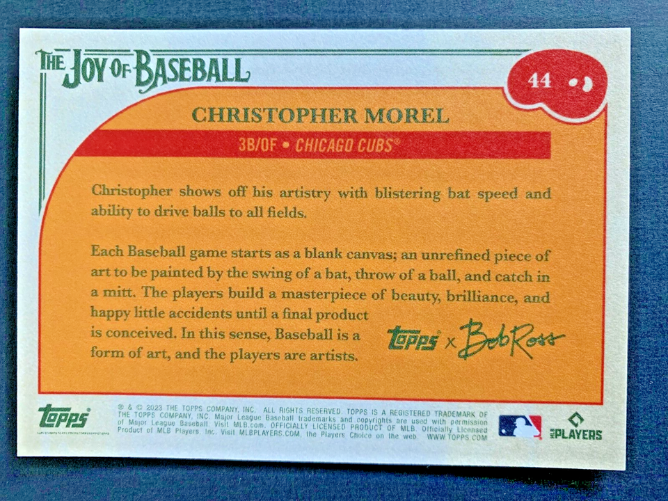 2023 Topps x Bob Ross CHRISTOPHER MOREL, Chicago Cubs, card #44, rookie ...