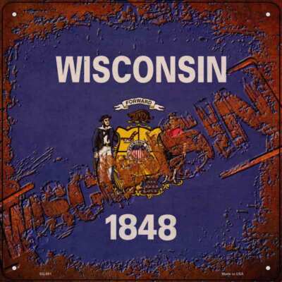 Wisconsin Rusty Stamped Novelty Metal Square Sign SQ-991 | eBay