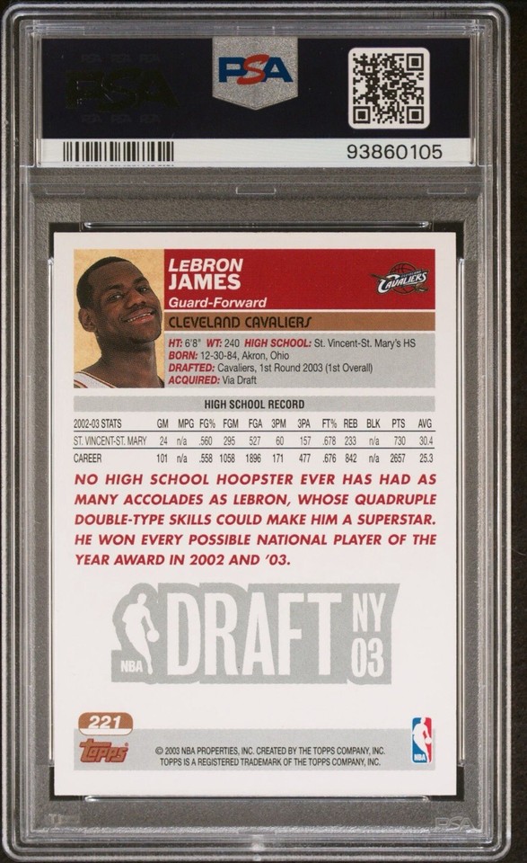 2003-04 Topps - 2003 NBA Draft #221 LeBron James (RC) | eBay