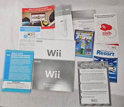 2009 Nintendo Wii Manual Console Instructions Resorts Inserts ...