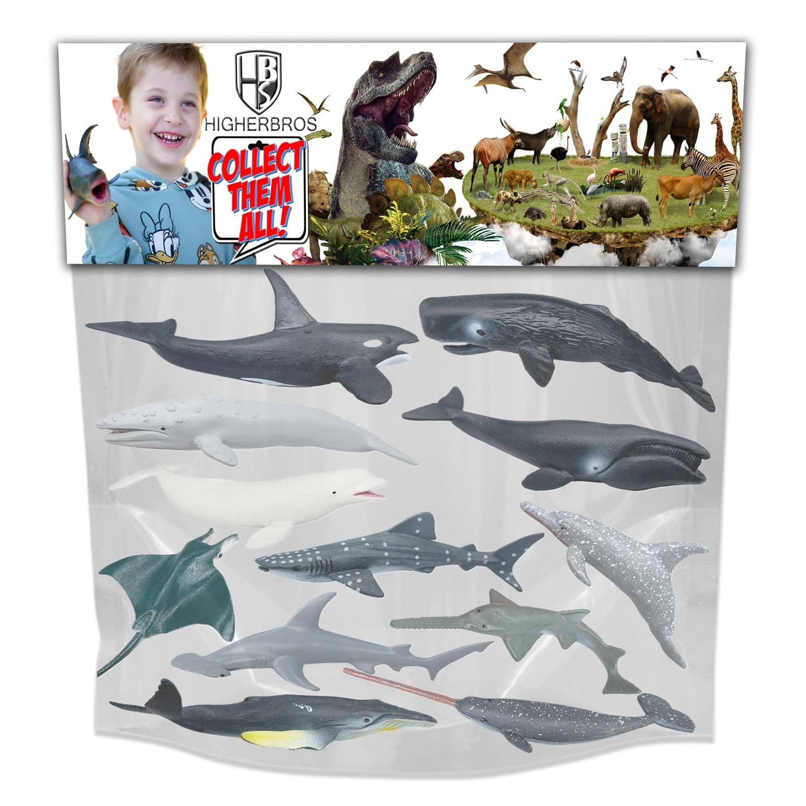 Sharks Figures Sea Animals Whale Toys Set Ocean Animal Action Figures ...