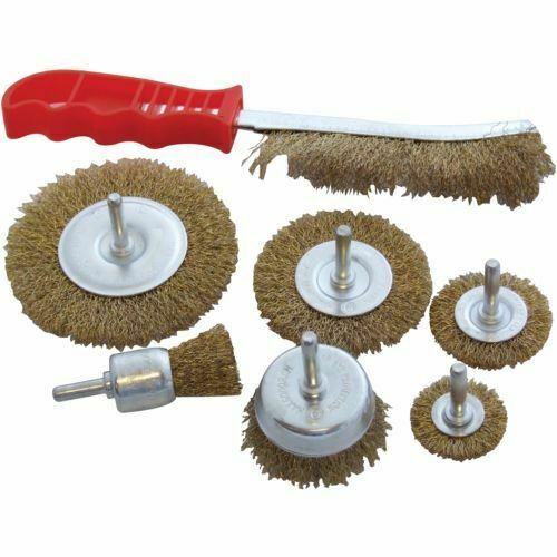 Amtech Rotary Wire Wheel Cup Brush Drill Set Rust Paint Remover 6mm ...