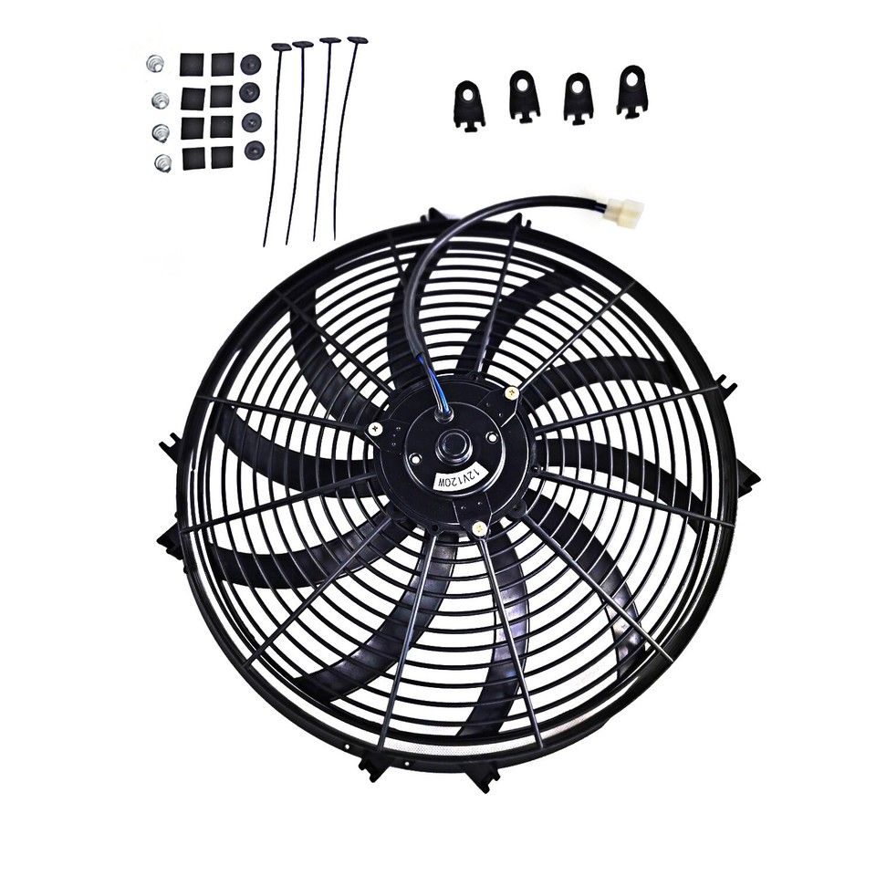 Universal 16 Inch 12V Push Pull Electric Radiator Cooling Fan and Relay ...