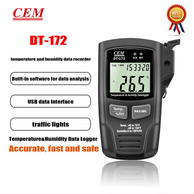 CEM DT-172 Temperature Humidity Hygrometer Data Logger with Display ...