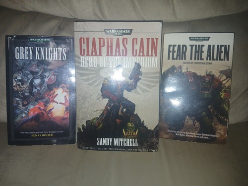 Warhammer 40k Paperback Book Lot Of 3 Novels Ciaphas Cain Grey Knights ...