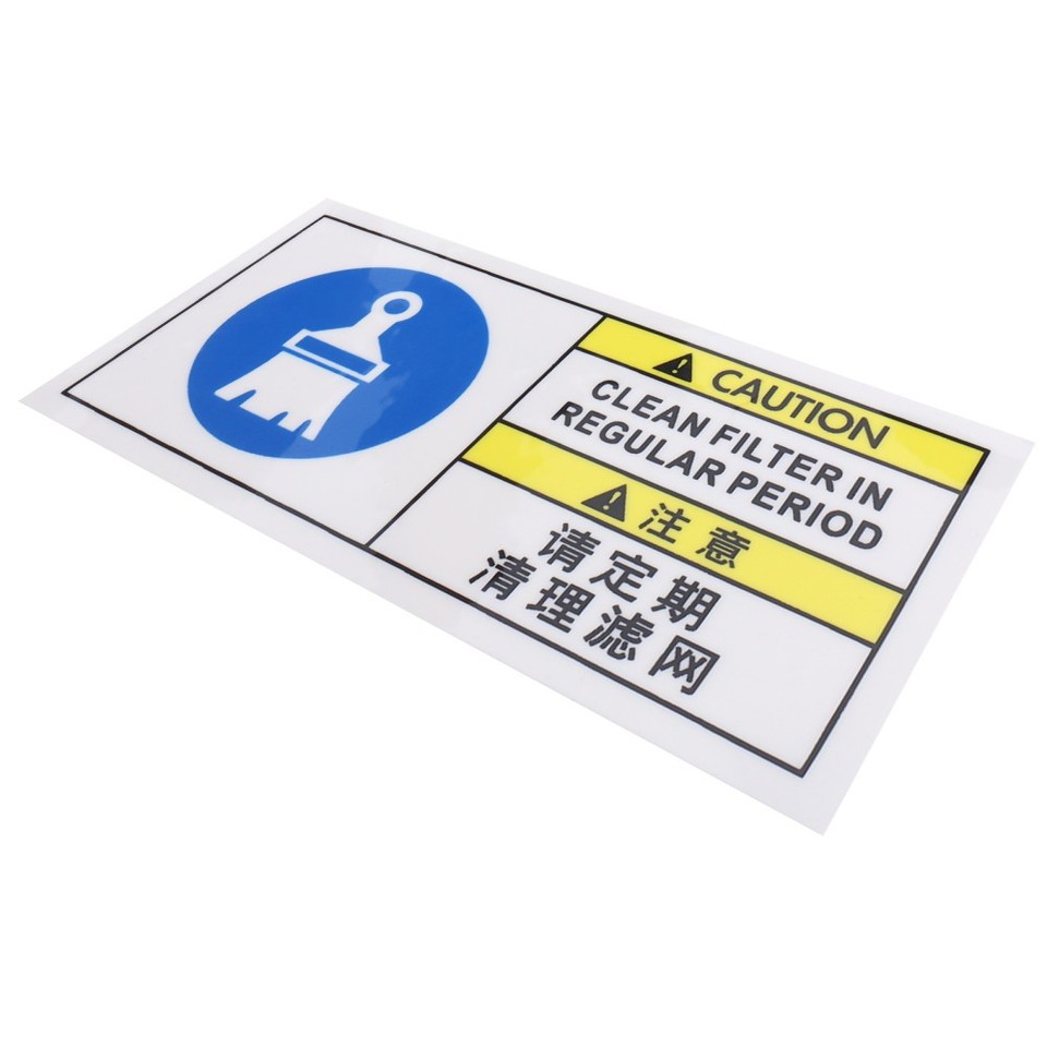 Caution Stickers Filter Cleaning Notice Reminder Label The Regularly ...