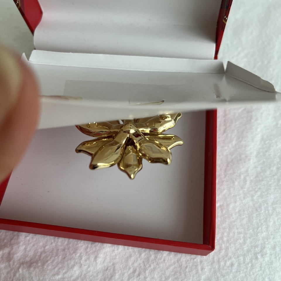 Charter Club Gold tone and red enameled colors with rhinestones ...
