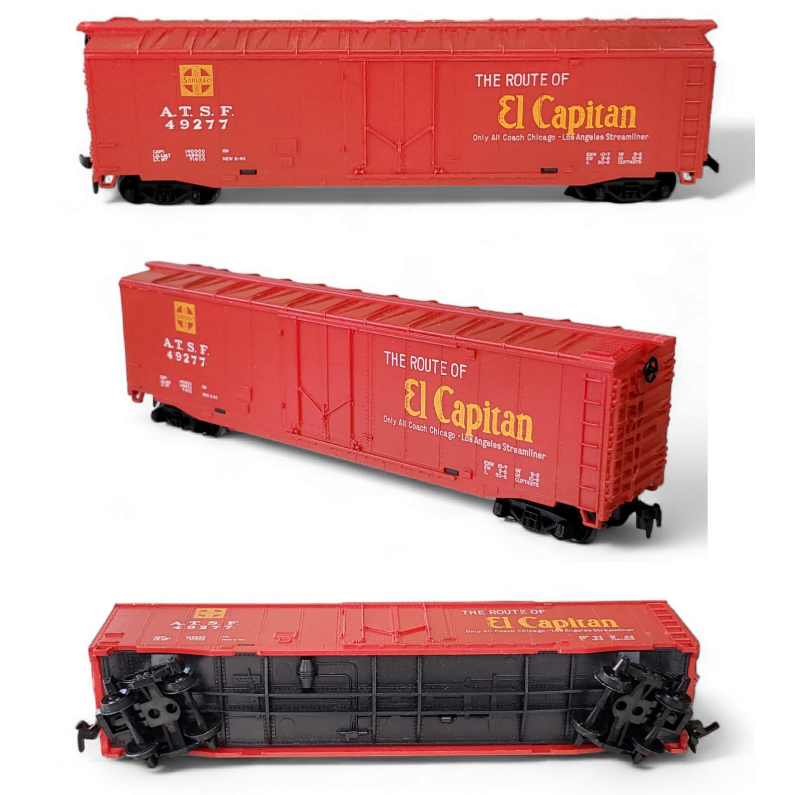 Vintage Tyco HO Scale Model Railroad Train Box Cars & Santa Fe Caboose ...