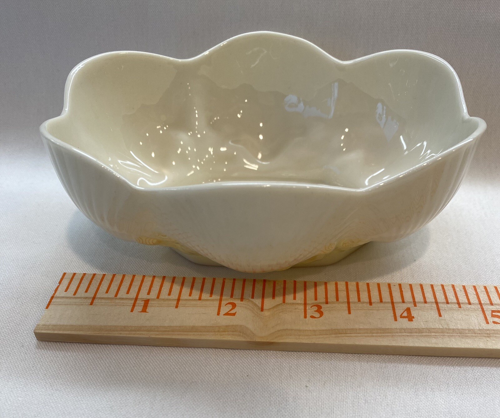 Vintage Belleek Neptune Yellow and Cream Shell Candy Dish Gold Mark | eBay