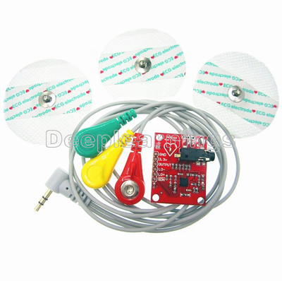Single Lead AD8232 Double Poles Pulse Heart Rate Monitor ECG Sensor ...