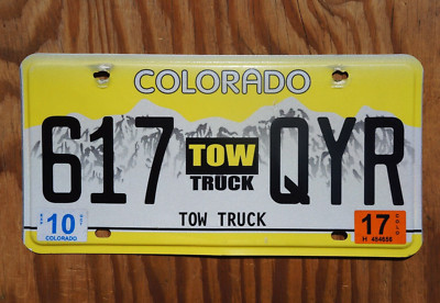 2017 Colorado TOW TRUCK License Plate Wrecker | eBay