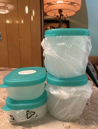 Tupperware Freezer Mates PLUS Small Shallow & Small Deeps Set of 4 Teal ...