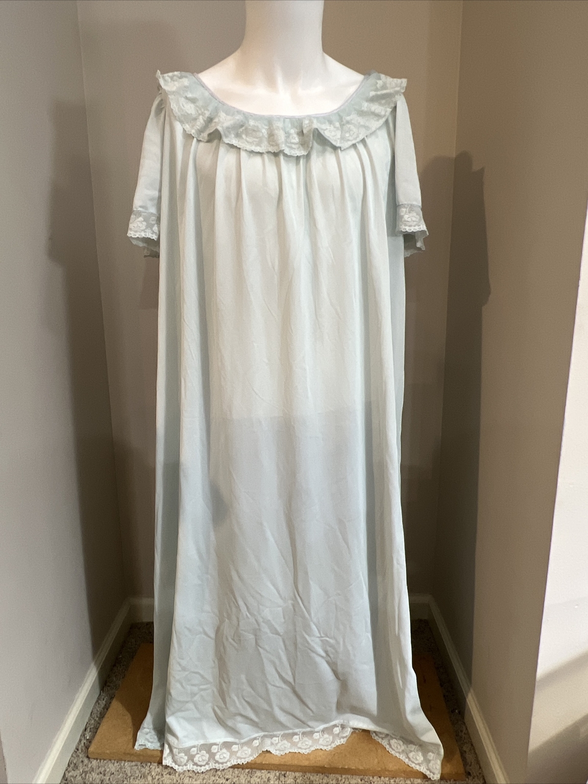 Vintage Snowdon Blue Nylon Nightgown Dress Feminine L… - Gem