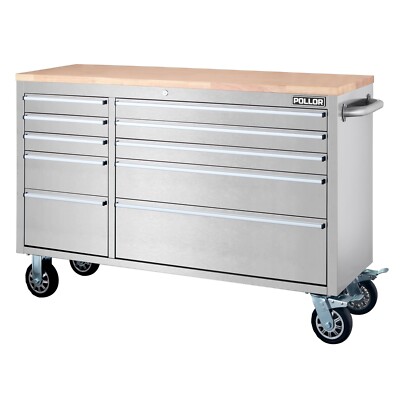 55" Inch Tool Box Chest Garage Cabinet Stainless Steel Silver | eBay UK