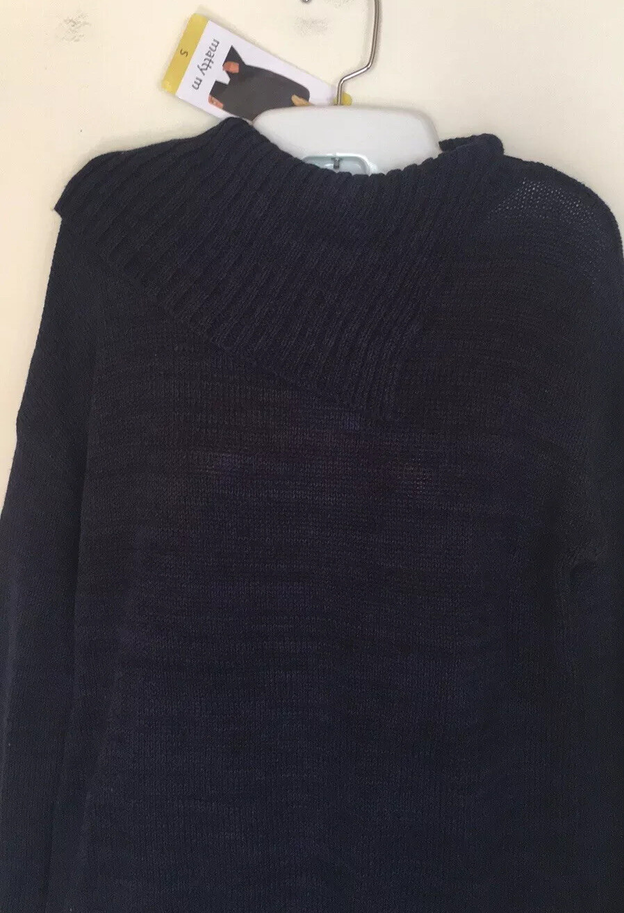 Matty M Womens Cobalt Blue Envelope Neckline Pullover - S | eBay
