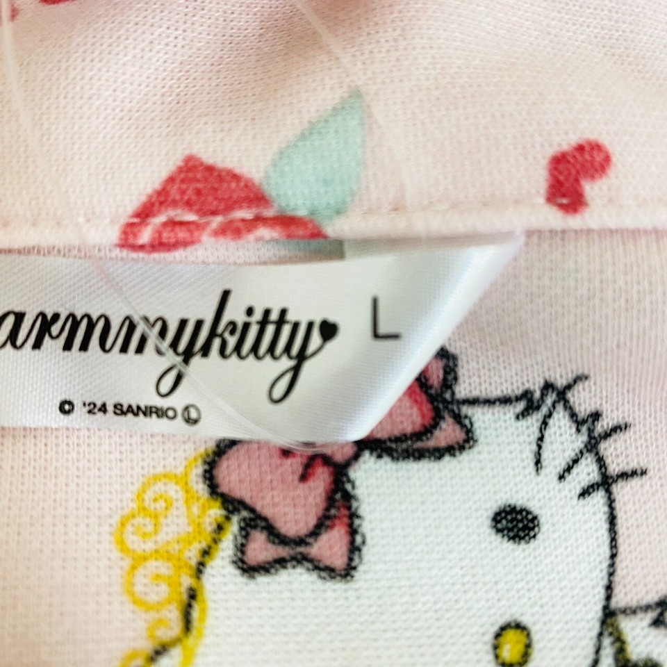 Sanrio Charmmy Charmy Kitty Pajamas Dress L Long Sleeve Pink Cat Rose ...