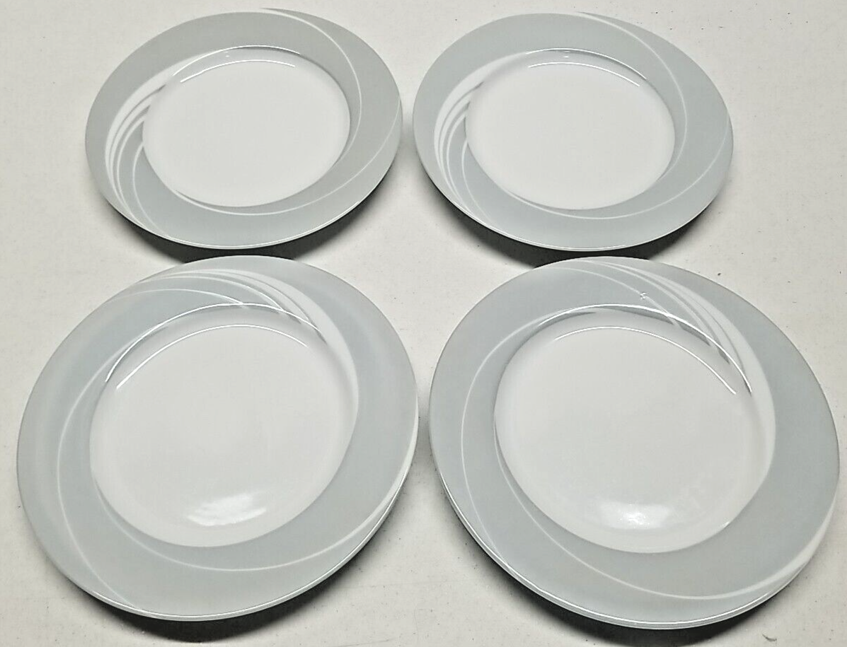 JEWELS BLOCK SPAL 4 Grey Pearl Bread & Butter Plates 6-1/4" Portugal ...