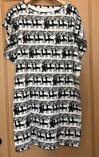 Tsumori Chisato Deer Print Tunic Dress White/Black Size M Japan | eBay