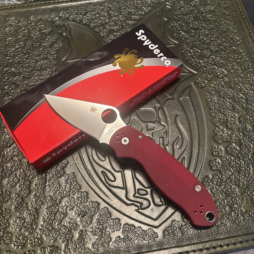 Spyderco Para 3 DLT Exclusive Red G-10 M390 C223GPRD RARE! | eBay