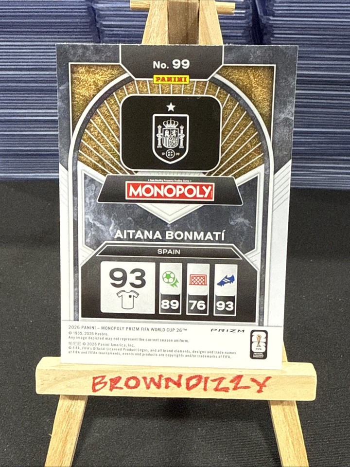 2026 FIFA World Cup Prizm Monopoly Aitana Bonmati #99 Red Prizm Color ...