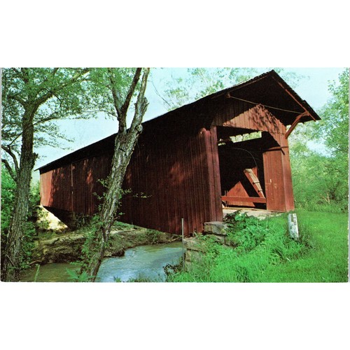 Yatesville Bridge Lawrence County Blaine Creek Covered Bridge Postcard ...