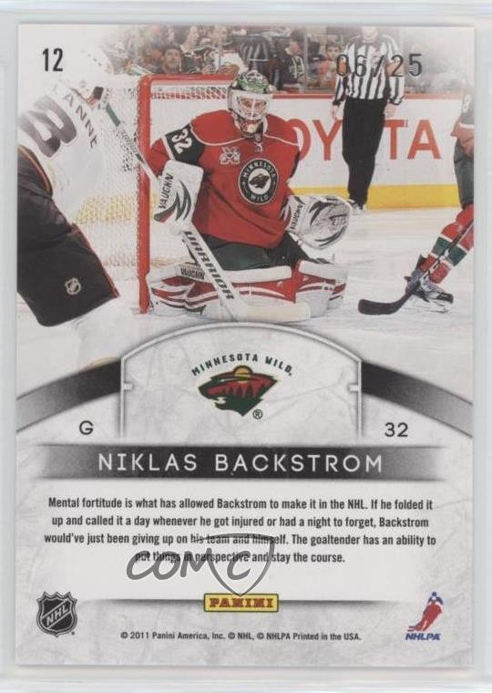 2011-12 Limited Crease Cleaners Gold Spotlight /25 Niklas Backstrom #12 ...
