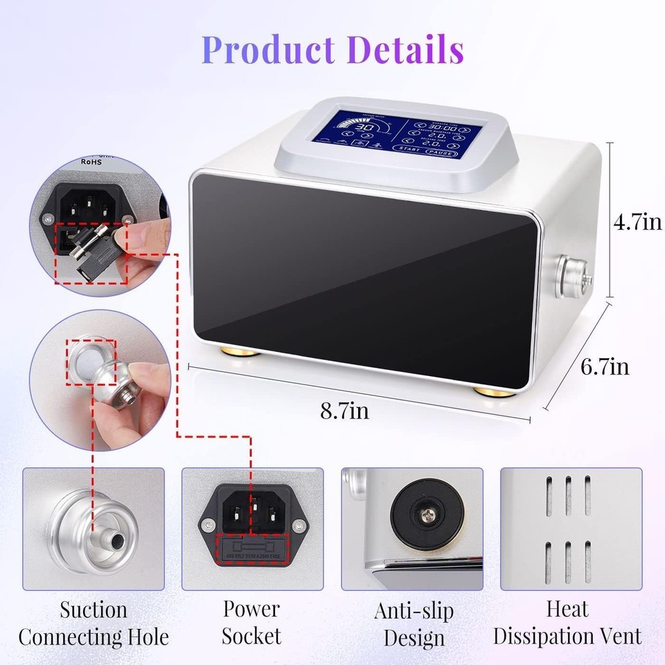 120ml Cups Breast & Butt Enlarge Machine Vacuum Cupping Therapy -60cmHg ...