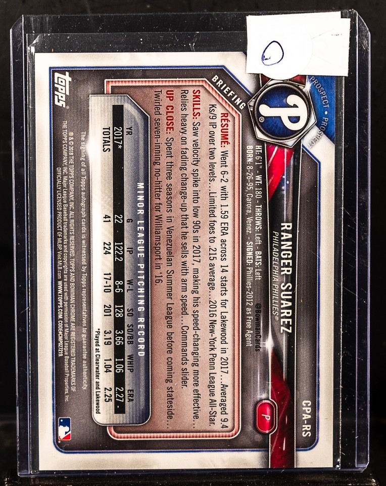 RANGER SUAREZ 2018 Bowman Chrome RC Rookie Auto (O) | eBay