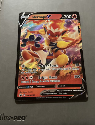 Jumbo INFERNAPE V SWSH252 Black Star Promo Ultra Rare Pokemon Card Near ...