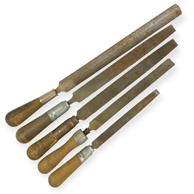 Nicholson Flat Bastard File Set, 13, 16, 18, 20 in Wood Handle 5 Pcs ...