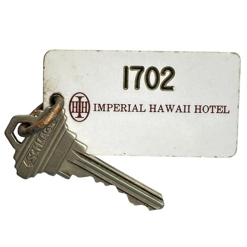 Vintage 1980s Imperial Hawaii Hotel Motel Room 1702 Fob & Key Honolulu ...