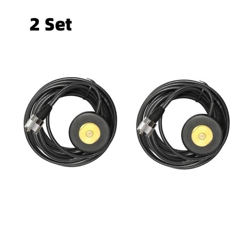 2Set Magnet Base NMO Mount PL-259 UHF VHF Antenna W/RG-58 Cable Mobile ...
