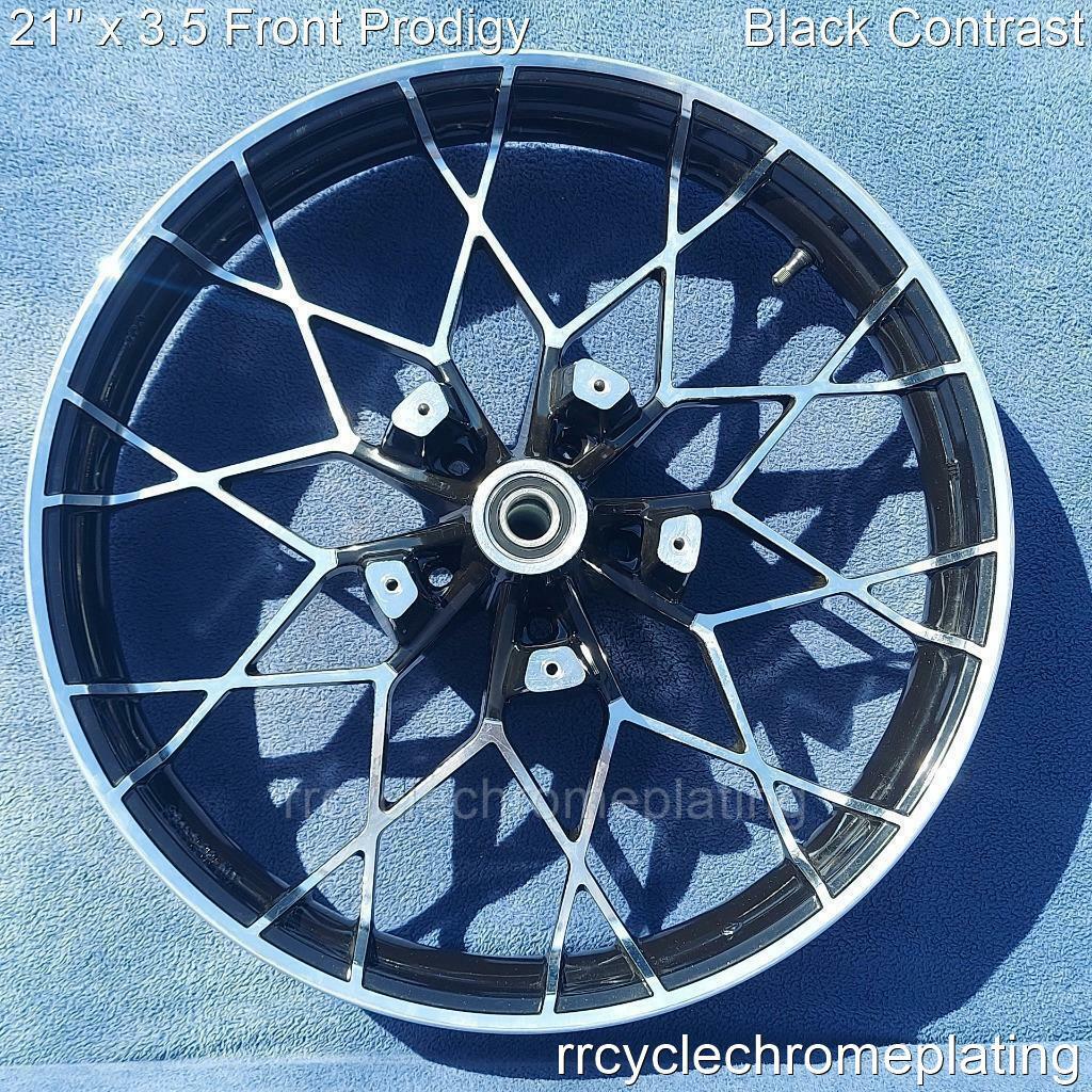 Black Contrast 21" Prodigy Front Wheel 08-23 Road Glide FLHT FLTR ...