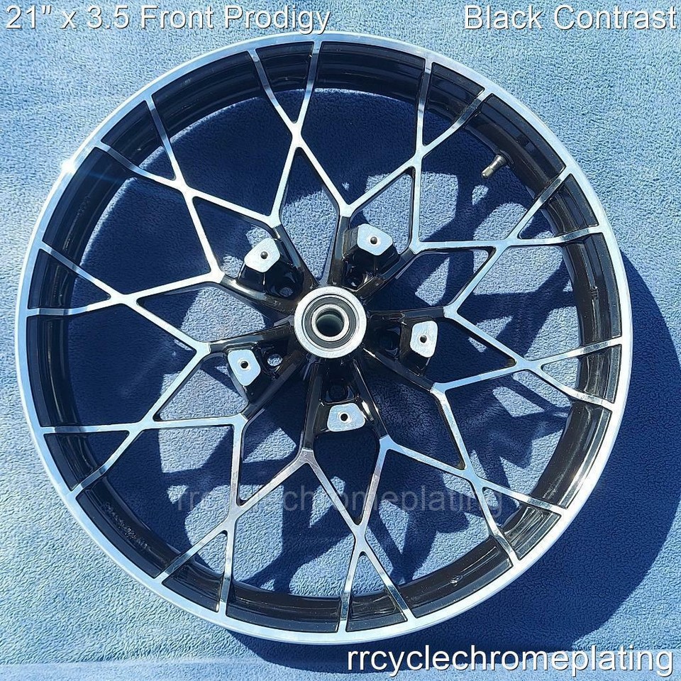 Black Contrast 21" Prodigy Front Wheel 08-23 Road Glide FLHT FLTR ...