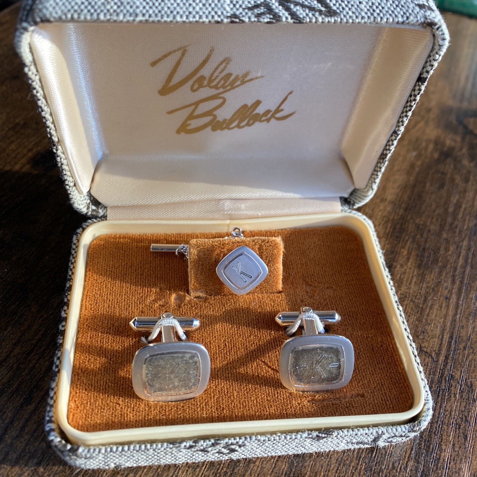 Vintage Dolan + Bullock Solid Sterling Silver 925 “K” Cuff links + Tie ...