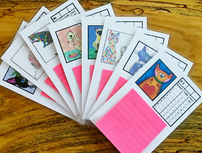 Cats of Many Colors, Reusable Bridge Tallies, 2 Table, Great Prize or ...