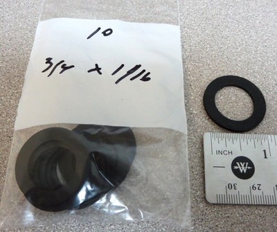 Pkg/10, 3/4" x 1/16" (Thin) EPDM Water Meter Gasket, for 5/8"x3/4, & 3/ ...