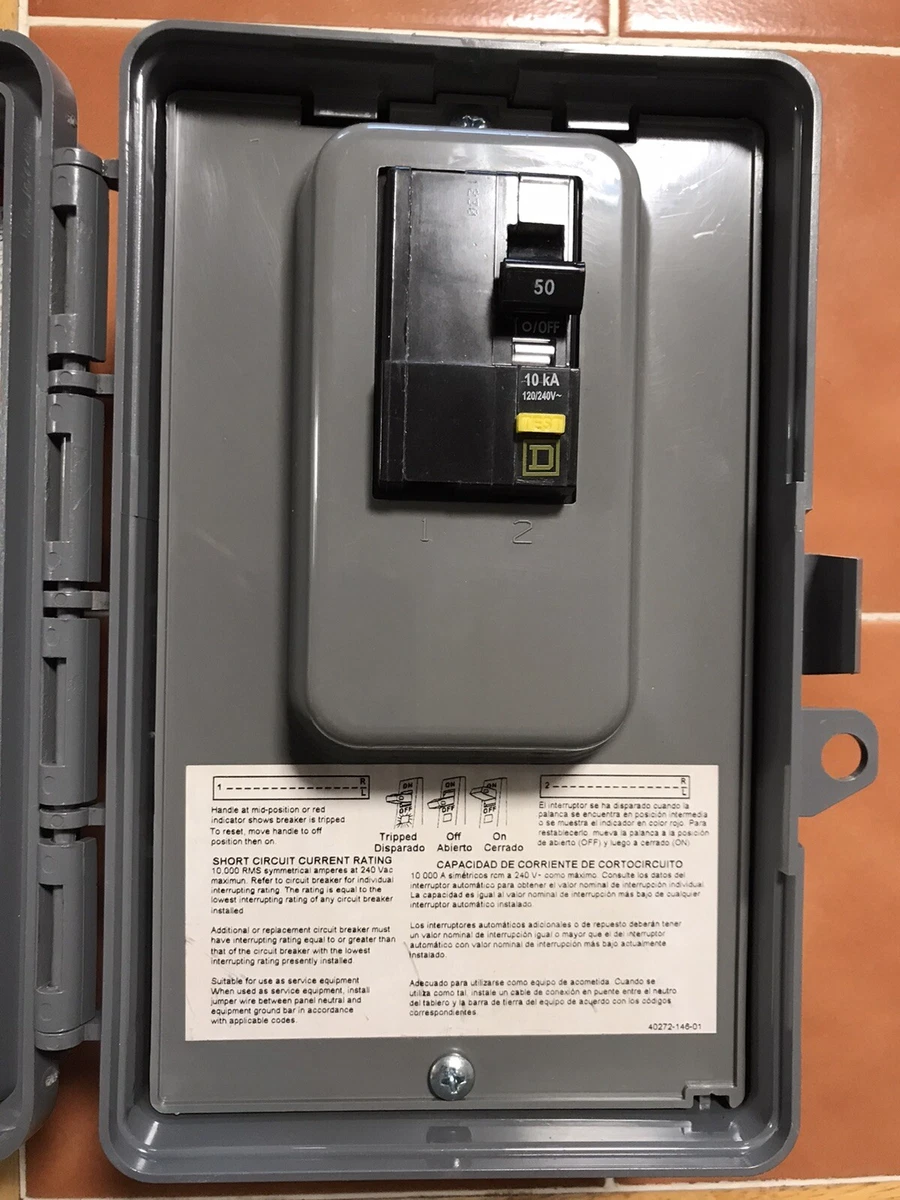 Square D 50 Amp 2-Pole Non-fusible Light-duty Enclosed, 48% OFF