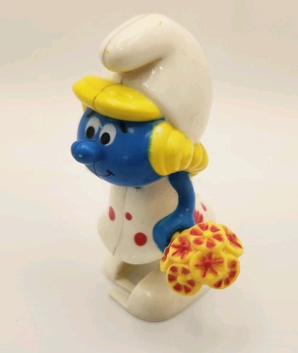 Vintage Smurfette Smurfs Wind-Up Toy 1982 Galoob 3 inches Works Hong ...