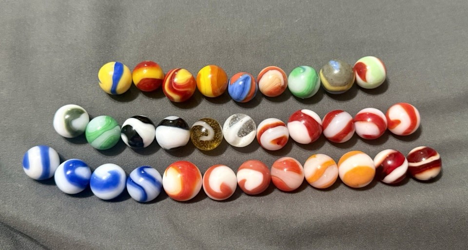 Large Akro Agate Corckscrew Lot ~ Prizename Ace Special Royal Onyx 5/8 ...