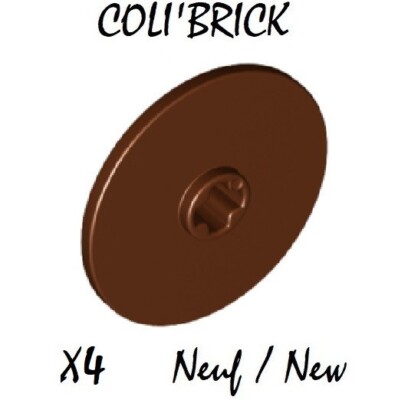 Lego 2958 - 4x Disques / Technic Disc 3x3 - Marron / Reddish Brown ...