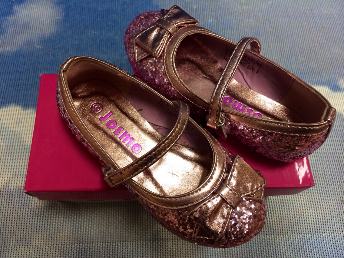 Josmo Glitter Hook & Loop Mary Janes Flats Causal / Dress Shoe Toddler ...