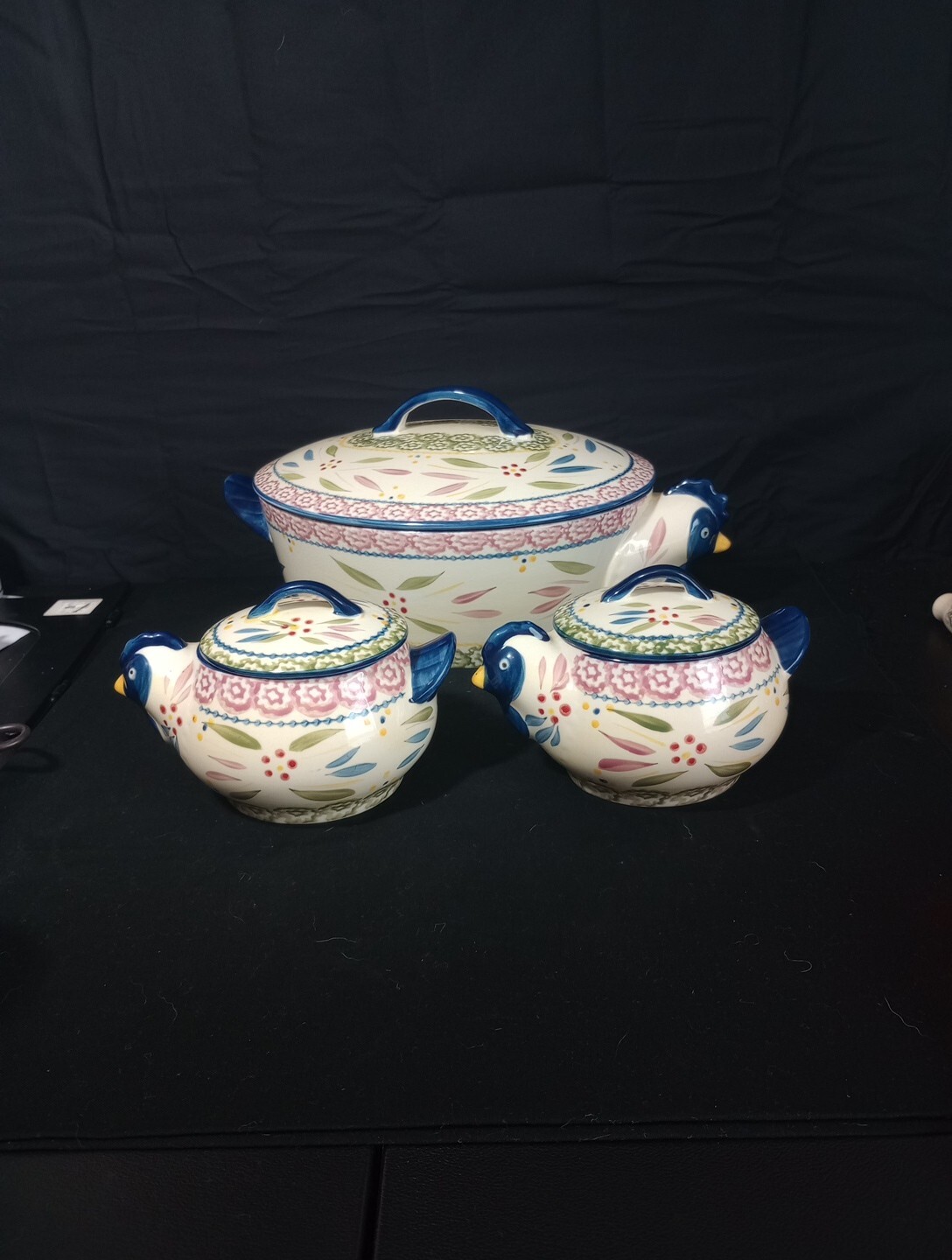 Set Of 3 Confetti Old World Pattern Chicken Ovenware Temp-tations by ...