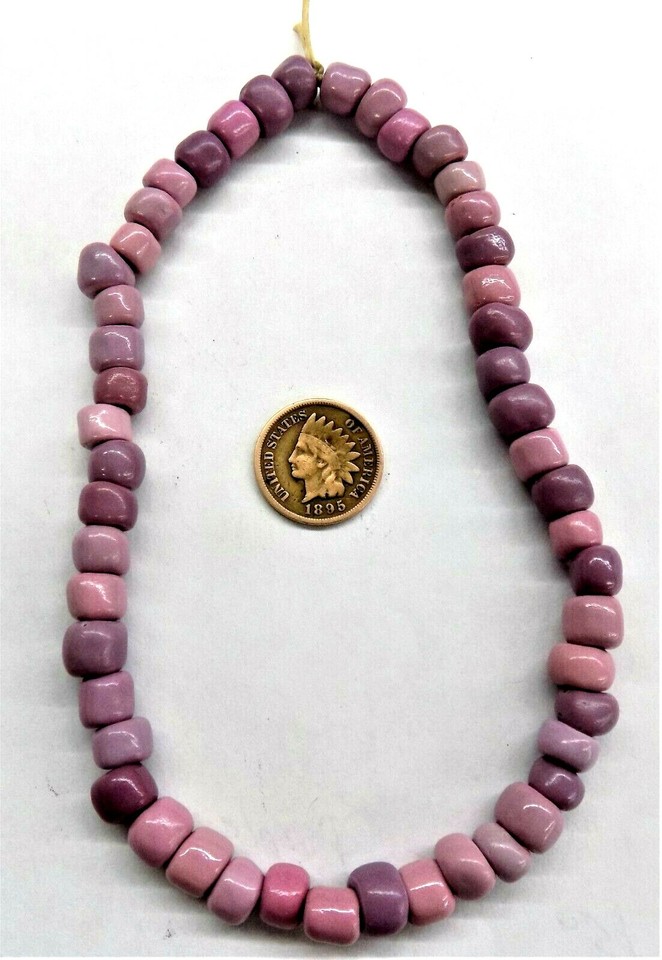 (50) Ultra Rare Cheyenne Pink Variegated Crow African Trade Beads Bin ...